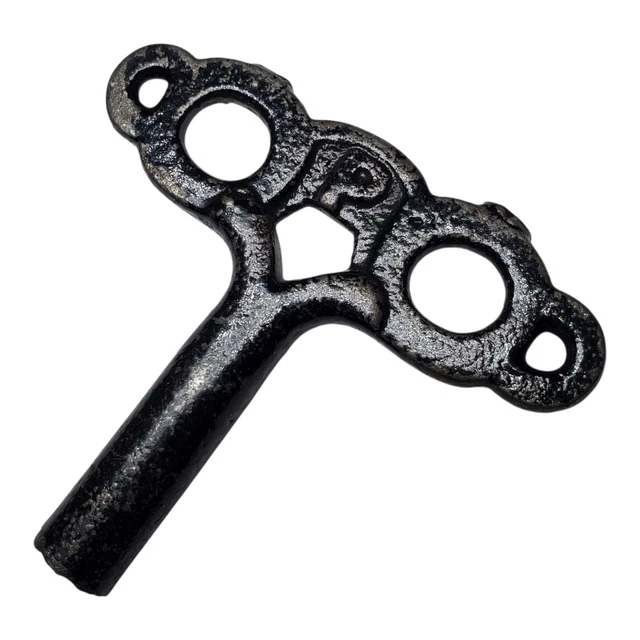 ANTIQUE CAST IRON Clock Winding Key Victorian Era "P" Replacement Part ...