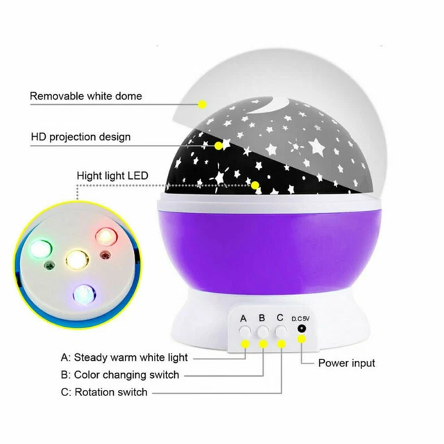 USB LED LIGHT Sensory Toys Projector Calming Autism Multicolour Sky ...