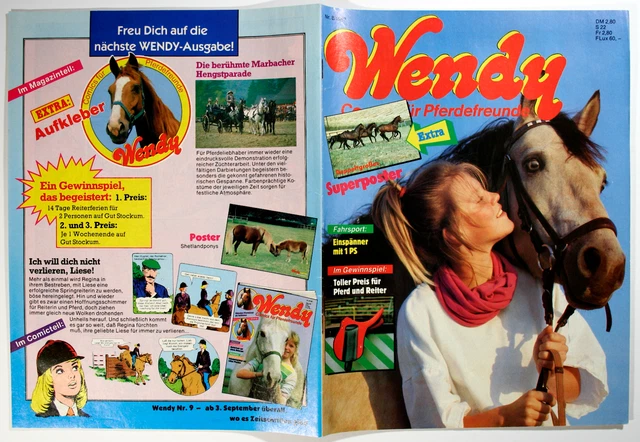 WENDY MÄDCHEN PFERDE Comic Heft Nr. 8/1987 "Das Geisterpferd" + Poster ...