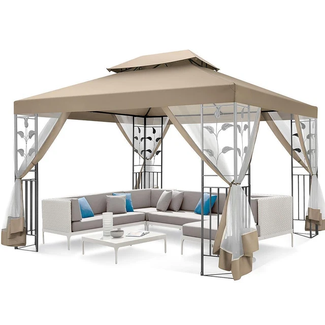 PAVILLON 3X3M/3X4M GARTENPAVILLON Gartenzelt Partyzelt Stabil Pavilon ...