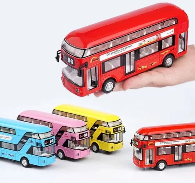 LONDON DOUBLE DECKER Tour City Bus Sound Light Pull Back Bus Kids Toy ...