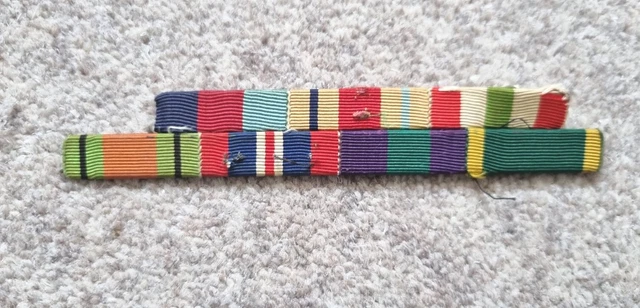 ORIGINAL WW2 BRITISH Army 7 Medal Ribbon Bar £5.99 - PicClick UK