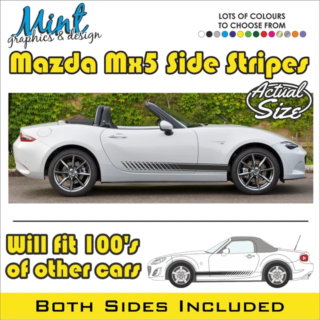 MAZDA MX5 EUNOS Roadster Side Stripes Decals Stickers Graphics FREE P&P ...