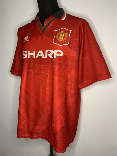 MAILLOT MANCHESTER UNITED/1994/95/XL-XXL/MAISON/ « Sharp »/ ManU/ T ...