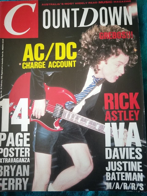 1988 COUNTDOWN MAGAZINE AC/DC~Iva Davies~Rockmelons~Tiffany~Kinks~A-HA ...