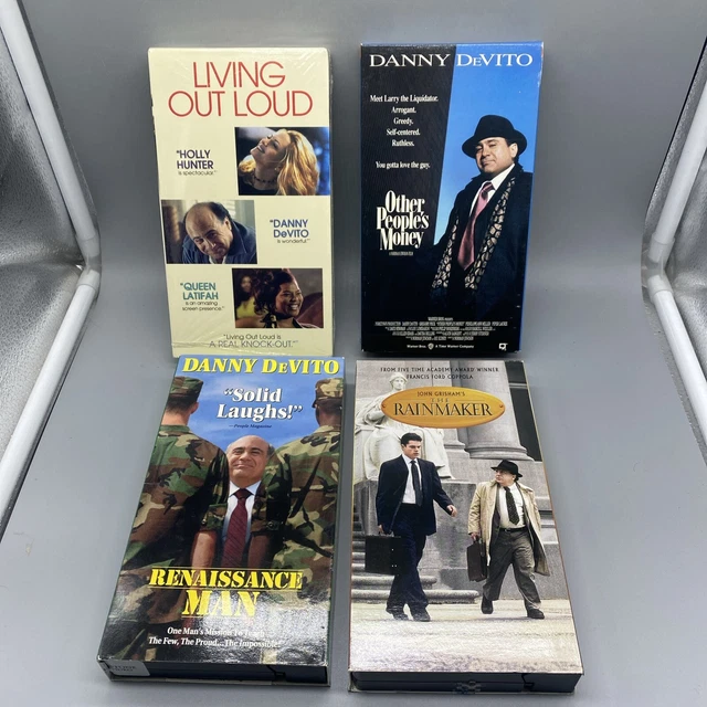 4 VHS MOVIES Starring Danny DeVito - Rain Maker- Renaissance Man-Other ...