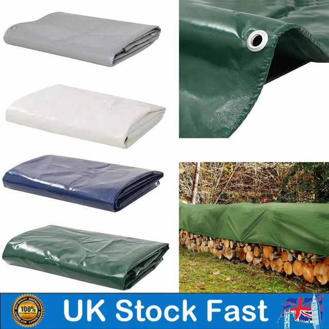 EXTRA LARGE HEAVY Duty Waterproof PVC Tarpaulin Sheet with Eyelets 650 ...