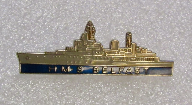 H.M.S. BELFAST ENAMEL Pin Badge - Harland and Wolff - WW2 Royal Navy ...