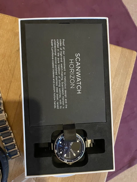 WITHINGS SCANWATCH HORIZON Blue hardly USED with 8 extra Straps ...
