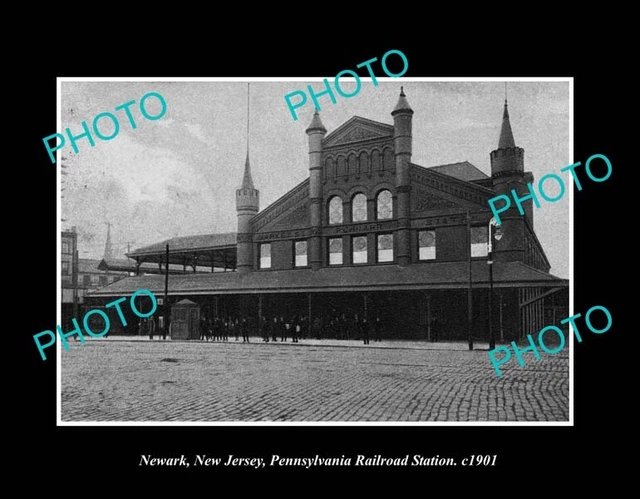 OLD LARGE HISTORIC PHOTO TRENTON NEW JERSEY THE PRR RAILROAD STATION ...