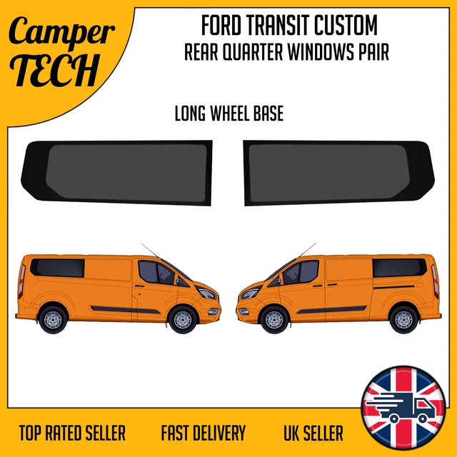 FORD TRANSIT CUSTOM LWB REAR QUARTER Windows £150.00 - PicClick UK