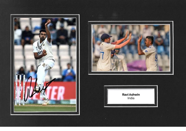 RAVI ASHWIN SIGNED 12x8 Photo Display India Cricket Memorabilia ...
