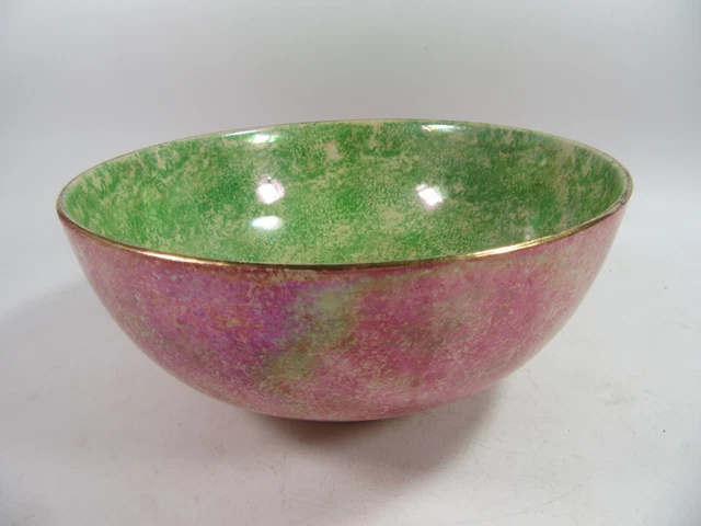 VINTAGE GOVANCROFT GLASGOW sponge ware pottery bowl. Green , Pink ...