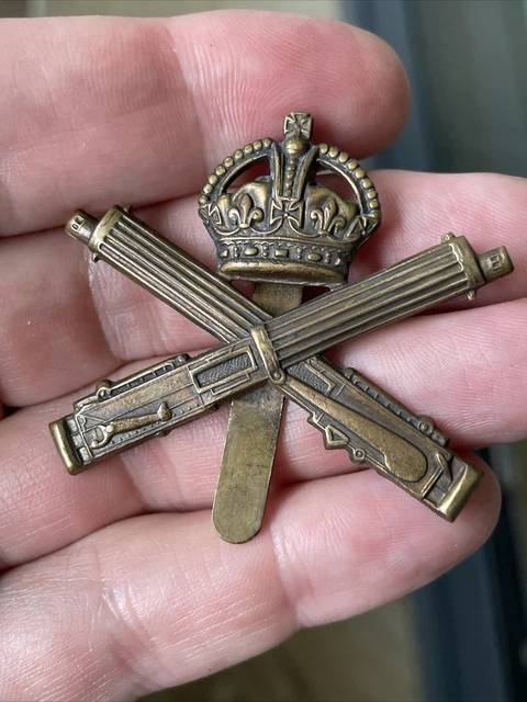 ORIGINAL BRITISH ARMY WWI Era Machine Gun Corps Brass Cap Badge EUR 34 ...
