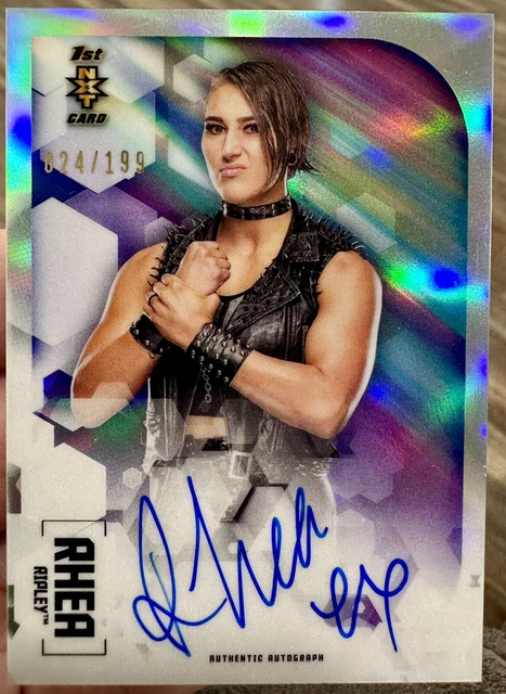 2020 TOPPS CHROME WWE Rhea Ripley Auto /199 Silver Refractor 1st NXT ...