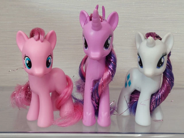 MY LITTLE PONY MLPFIM Twilight Rarity Pinkie Brushable Figures Crystal ...