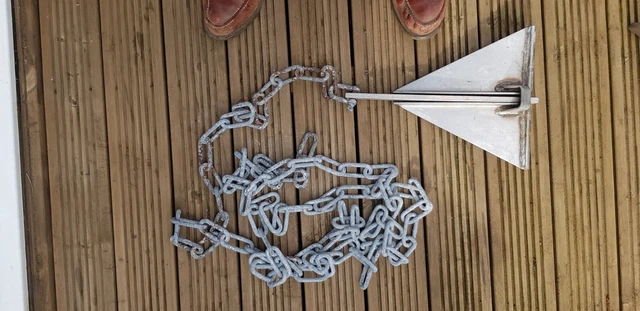 GALVANISED SPADE (DANFORTH) Anchor (2.1kg) plus galvanised anchor chain ...
