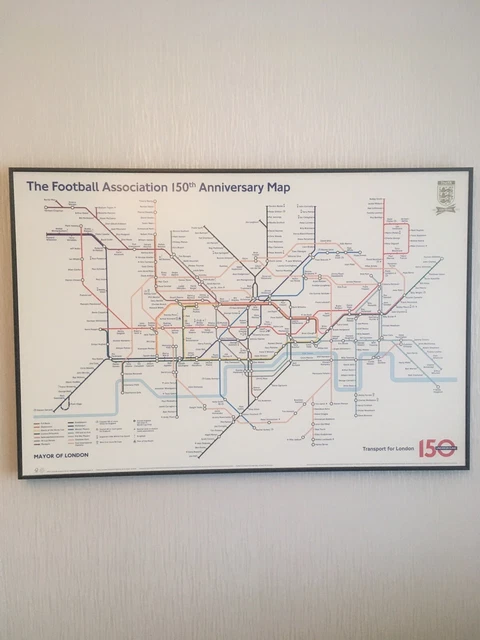 FOOTBALL ASSOCIATION 150TH ANNIVERSARY TUBE MAP £28.75 - PicClick UK