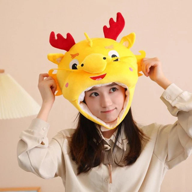 3D DRAGON HAT Cartoon Plush Hat Party Headgear Chinese New Year Photo ...