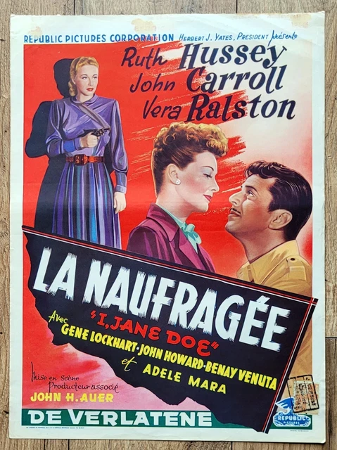 BELGIAN POSTER I JANE DOE, RUTH JUSSEY, VERA RALSTON, JOHN CARROLL ...