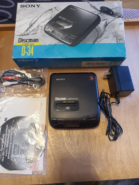 RARE AND VINTAGE SONY Discman CD player D-34, US import Inc Box ...