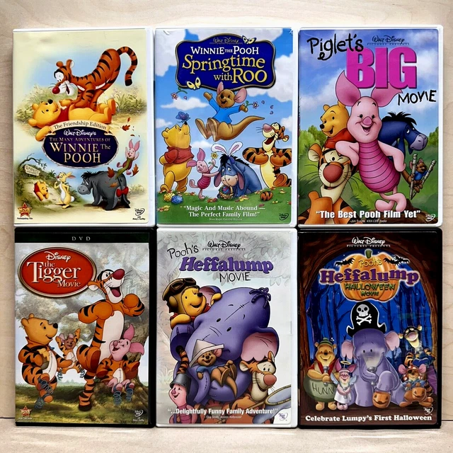 LOT OF 6 Walt Disney Winnie The Pooh DVDS Tiger, Piglet, Roo, Heffalump ...