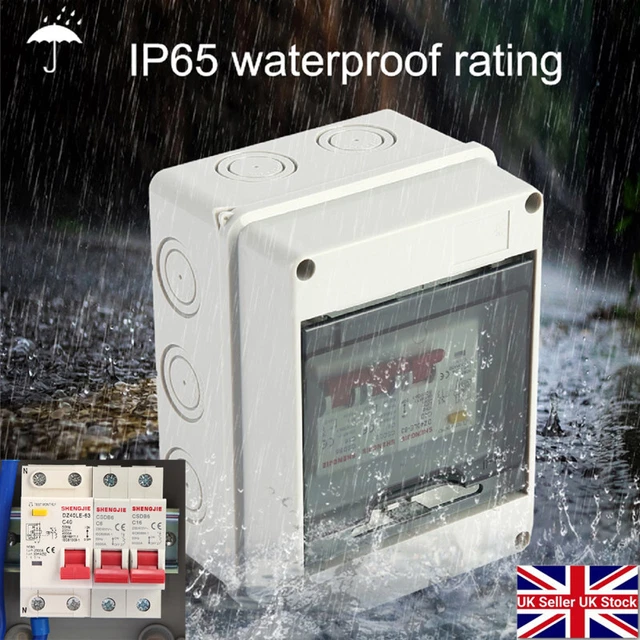 2 WAY GARAGE Shed Camper Van Caravan Consumer Unit fuses Box with RCD ...