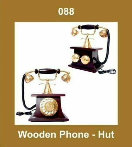 ANTICO TELEFONO TIPO capanna ottone legno vintage @VI EUR 98,23 ...