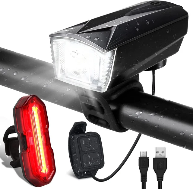 OMERIL BICYCLE LED Light Set USB Rechargeable Bicycle Lights 6 Modes Bicycle Lig 17.99 PicClick UK