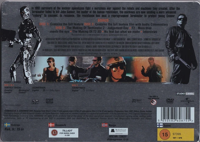 TERMINATOR 2: JUDGEMENT Day (Steelbook DVD 3 Disc Set) EUR 14,76 ...