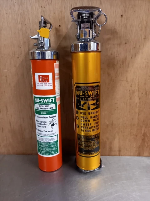 ANTIQUE BCF FIRE Extinguisher. complete with Bracket & spare. £99.00 ...