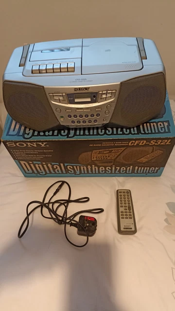 VINTAGE SONY CFD-S32L Portable CD Radio Cassette Tape Player Stereo ...