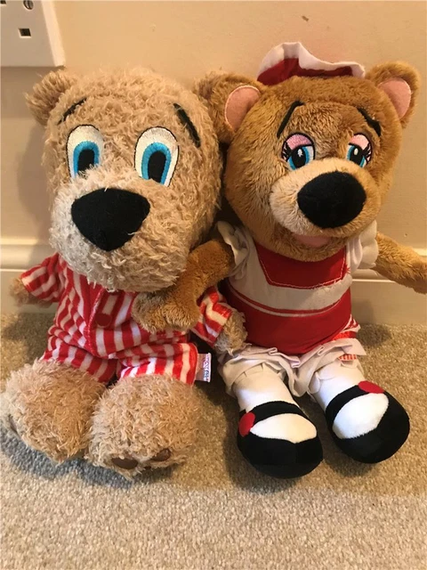 2 X OFFICIAL Mascots Butlins Billy and and Bonnie Bear Soft Toys 30cm ...