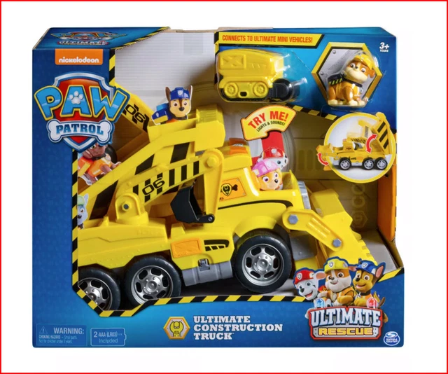 PAW PATROL ULTIMATE CONSTRUCTION Dump TRUCK + Mini Steam Roller Lights ...