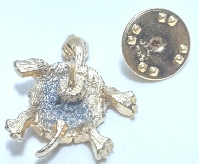 VINTAGE BALLOU REG'D Lovely Tiny Cute Turtle Tie Tac Tortoise Gold Pin ...