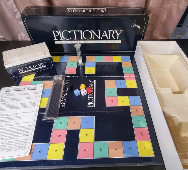 VINTAGE PICTIONARY BOARD Game Parker 1987 Quick Draw Charades Art ...