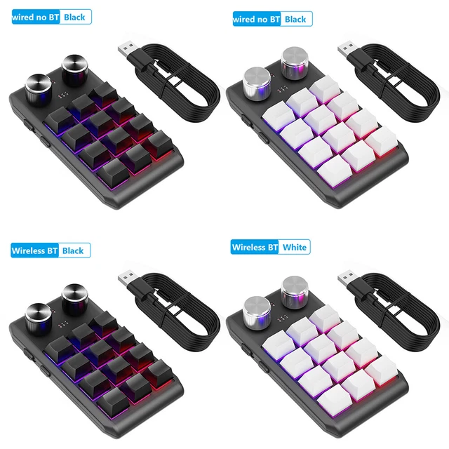 RGB MACRO KEYBOARD Programmable Hot Swap DIY Mechanical Keypad for PS ...