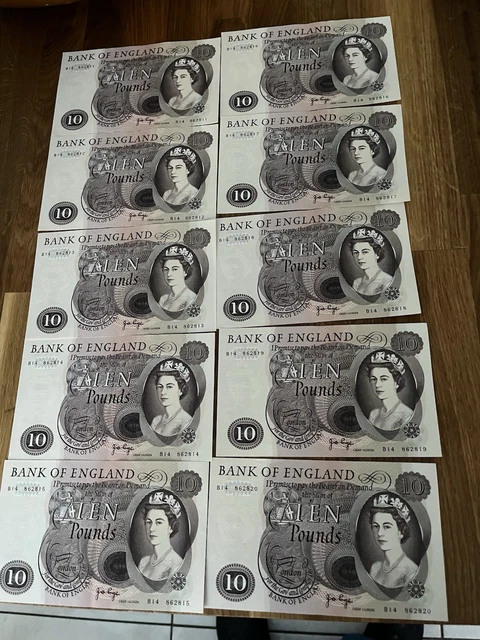 10 X PAGE Ten £10 Pound Note EF Consecutive. £0.99 - PicClick UK