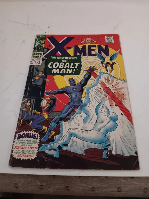 X-MEN #31 - AWSOME RAW MID-GRADE - 1st App Cobalt Man - Marvel Comics ...