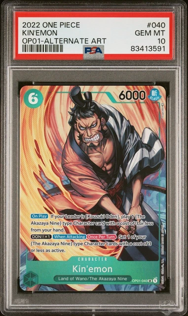 2022 KIN'EMON ALT Art Pre Errata OP01-040 Romance Dawn une pièce PSA 10 ...