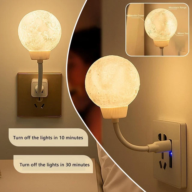 3D PRINTED MOON/LUNAR Plug in Style Lithophane Light 2024 Night I1O7 £4 ...