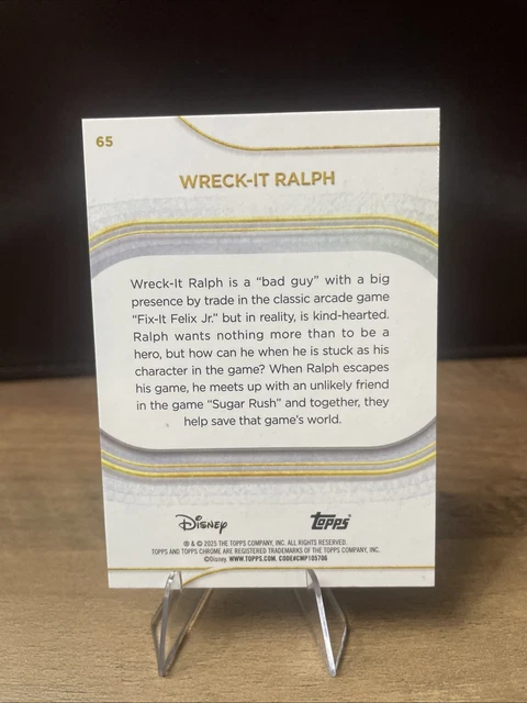 2025 TOPPS CHROME, Disney - Wreck-It Ralph, #65 - Wreck-It Raplh £2.70 ...