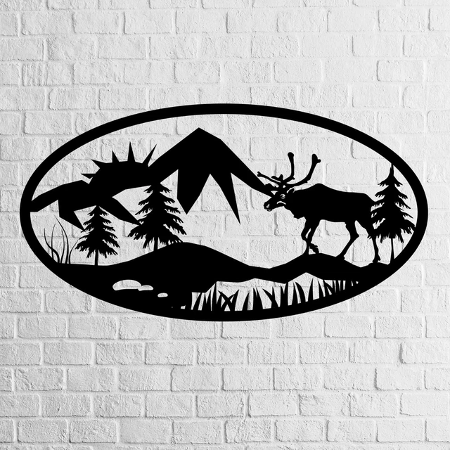 DEER SCENE ART DXF SVG CDR file Vector for CNC Panel DXF File of PLASMA Laser £3.95 - PicClick UK