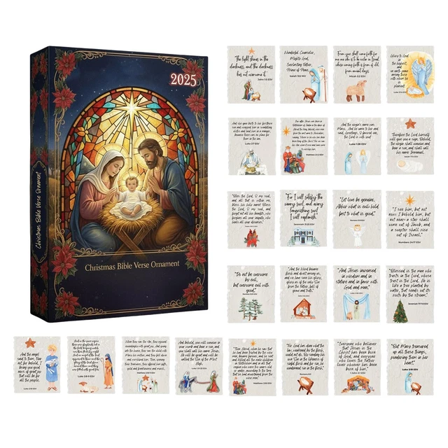 NATIVITY ADVENT CALENDAR 2025, Christmas Countdown with 24 Daily Bible ...