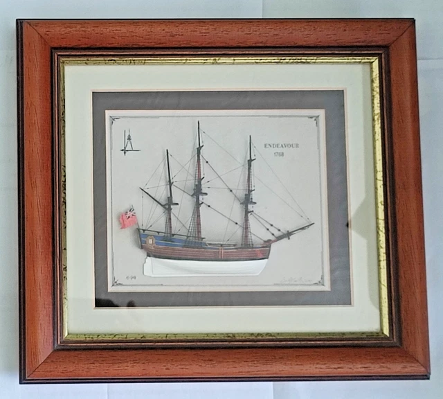 CAPTAIN COOK'S HMS Endeavour beautiful 'Half Hull' model by Brian ...