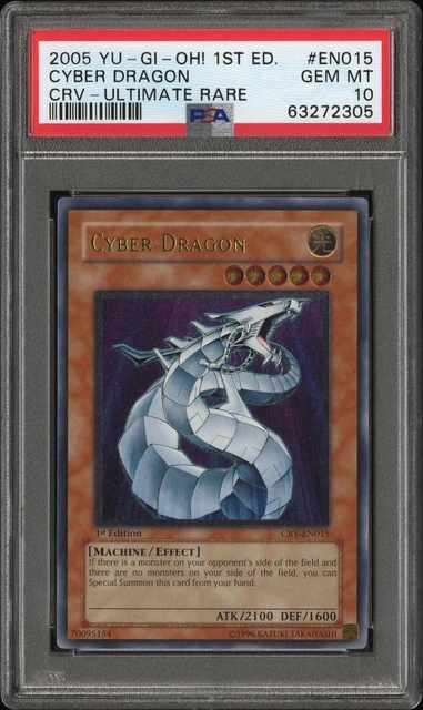 PSA 10 YUGIOH Cyber Dragon CRV-EN015 1st Edition Ultimate Rare GEM MINT EUR 2.666,66 - PicClick DE