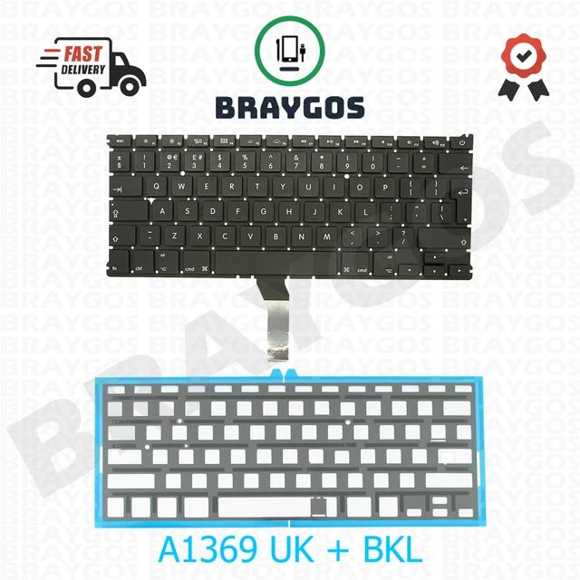 FOR APPLE MACBOOK Air 13" A1369 A1466 UK Layout Laptop Keyboard With ...