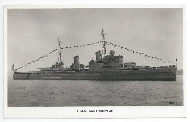 HMS SOUTHAMPTON TOWN class Light Cruiser Royal Navy Unused RP PC £10.00 ...