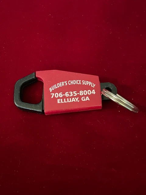 BUILDERS CHOICE SUPPLY Ellijay GA Belt Loop Hook Red Black Plastic Key ...
