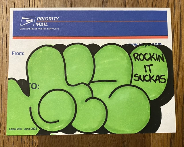 GIZ RIS ORIGINAL USPS Blue Top Sticker Urban Graffiti Street Art £49.57 ...